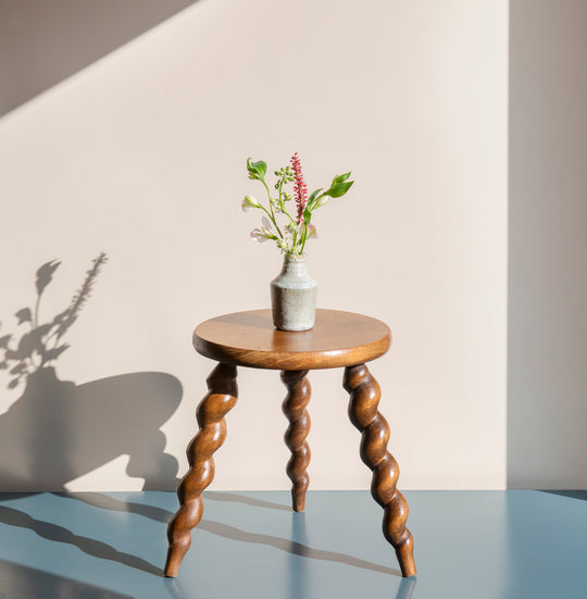 Small Barley Twist Milking Stool, French Side Table – Curated Vintage Store